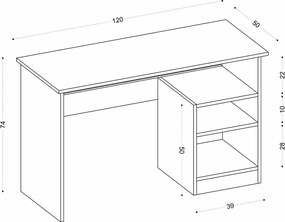 Pracovní stůl Bahar White