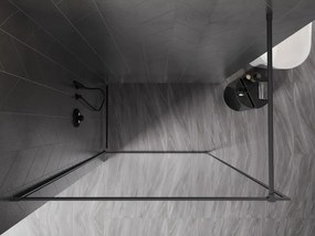 Mexen, Mexen Kioto-F sprchová stěna s rámem 80 x 202 cm, průhledná 8 mm, pistolový kov - 800-080-104-95-00
