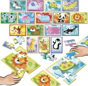 EDUCA Puzzle bitva Zvířátka / 16x9 dílků / od 4 let