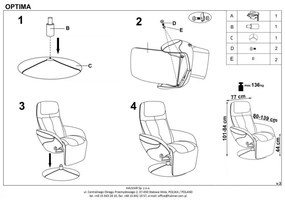 Relaxační křeslo OPTIMA Halmar Cappuccino