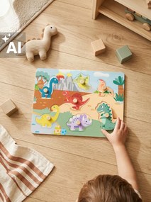 Sinsay - Dřevěné puzzle s úchyty a motivem dinosaurů - vícebarevná
