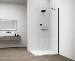 Polysan ESCA BLACK MATT jednodílná sprchová zástěna k instalaci ke stěně, sklo čiré, 1300 mm ES1013-02