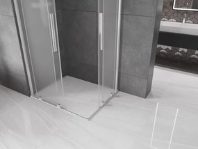 Mexen Velar Duo, sprchový kout s posuvnými dveřmi 90 x 80 cm, 8mm sklo námraza, chromová, 871-090-080-32-01
