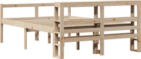 Postel s čelem pro seniory 140 x 190 cm masivní borovice 3305857