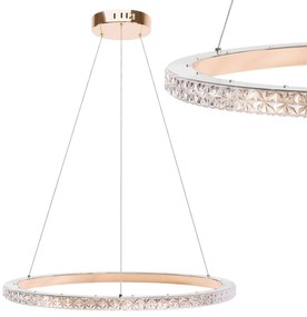 Toolight Závěsné LED osvětlení Crystal LE4 MS009-CP růžová zlatá 59 cm