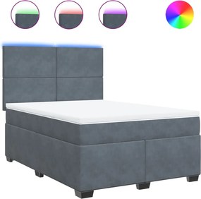 Box spring postel s matrací tmavě šedá 160x200 cm samet 3293249