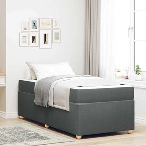Rám postele s matrací Tmavě šedá 80 x 200 cm textil 3399315