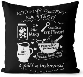 Polštář Rodinný recept (Velikost: 40 x 40 cm)