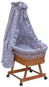 Scarlett Proutěný košík na miminko s nebesy Hvězdička - šedá
