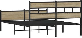 Kovový rám postele bez matrace dub sonoma 160 x 200 cm 3308503