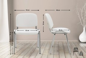 Konferenční židle Ken C umělá kůže – bílá