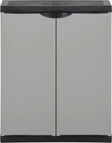 Zahradní skříň na odpadky šedá a černá 68 x 37 x 84 cm PP 340987