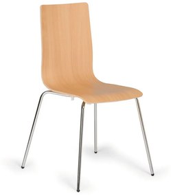 Dřevěná jídelní židle s chromovanou konstrukcí KENT, wenge