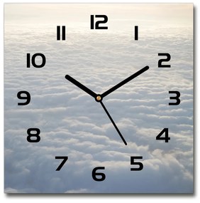 Wallmuralia Skleněné hodiny čtverec Let nad mraky 30x30 cm