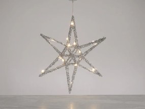 Vánoční hvězda STARLIGHT s LED osvětlením 30 cm, stříbrná