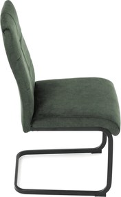 Jídelní židle APRIL - zelený samet vintage / černé kovové nohy