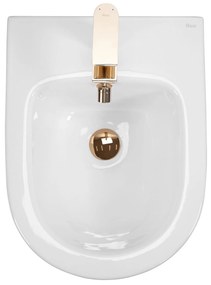 Závěsný bidet REA CARLO MINI, bílá/zlatý lem