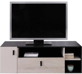 TV Stolek Planet 120cm L/P Čierna/Dub/Béžová