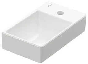 Villeroy & Boch Avento - Umývátko 360x220 mm, bez přepadu, otvor pro baterii vpravo, CeramicPlus, Stone White 43003LRW