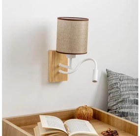 Brilagi - LED Nástěnná lampa NUBILA WOOD 1xE27/25W/230V + LED/3W dub/hnědá BG1565+BG1583