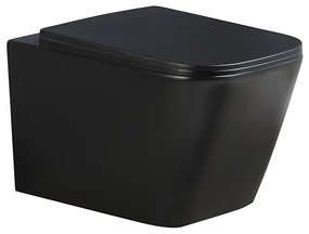 BPS-koupelny Závěsná WC mísa se SoftClose sedátkem HYD-4776, černá mat