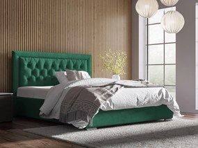 Eka Čalouněná postel Mona - Kronos 180x200 cm Barva látky: Červená (02), Úložný prostor: S dřevěným rámem úložného prostoru