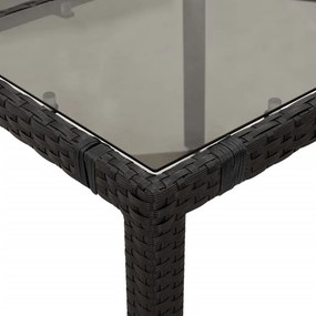 3dílný bistro set s poduškami černý polyratan 3276863