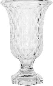 Transparentní skleněná váza s dekorem M - Ø 15*23 cm