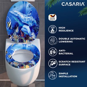 Casaria WC sedátko Sealife – soft-close, MDF, modré