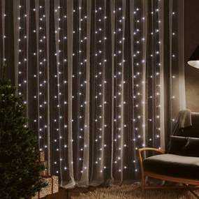 Světelný závěs 3x3 m 300 LED diod studené bílé světlo 8 funkcí 328928