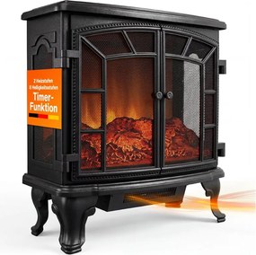 Monzana Elektrický Elektrický krb s dvojitými dvířky černý 2000W