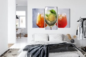 Vícedílný obraz Sada Letních Koktejlů Nedostatek Nedostatek Plátno Canvas 90x60