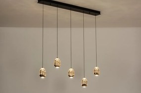 Závěsné designové svítidlo nad jídelní stůl Benelux Gold 5 Lineo