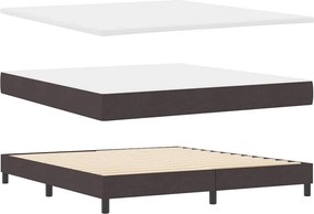 Postel s boxspringem s čelo Tmavě hnědá 180 x 200 cm textil 3340041