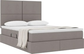 Postel s úložným prostorem a matrací Taupe 140 x 200 cm textil 3371724
