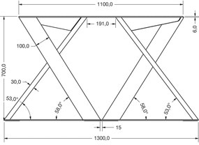Havlíček truhlářství Jídelní dubový stůl SIMA - podnož ocel surová/ deska dubová spárovka