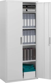 HOMCOM Skříň na dokumenty, kancelářská skříň se 2 dveřmi, 5úrovňová multipurpose skříň s nastavitelností polic, ocelová úložná skříň, pro domácí kance