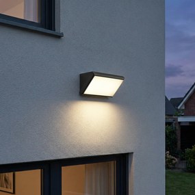 Moderní venkovní nástěnné svítidlo tmavě šedé vč. LED IP65 s pohybovým senzorem - Marek