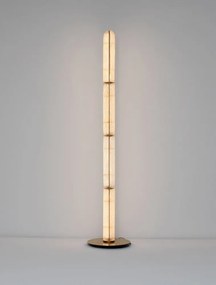 Kovová LED stojací lampa v mosazné barvě se skleněným stínidlem (výška 165,5 cm) Gloree – Nova Luce