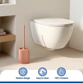 Hnědá keramická WC štětka Fablo – Wenko
