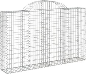 Klenuté gabionové koše 4 ks 200x30x120/140cm pozinkované železo 3146133