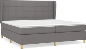 Box spring postel s matrací tmavě šedá 200x200 cm textil 3128550