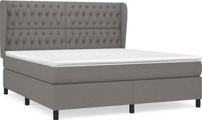 Box spring postel s matrací tmavě šedá 180x200 cm textil 3128222