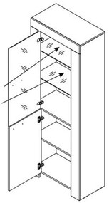 Obývací stěna se skříní SKY | 6 dílů | sestava D | 335 cm + 155 cm + 63x103 cm | riviera