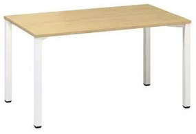 Alfa Office  Konferenční stůl Alfa 420 s bílým podnožím, 140 x 80 x 74,2 cm, rovné provedení, dezén divoká hruška