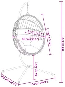 Závěsné křeslo, antracit/šedá, NoBi HOBLA NEW