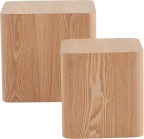 Odkládací stolky v sadě 2 ks v dekoru jasanu 40x40 cm Cubo – Jotex