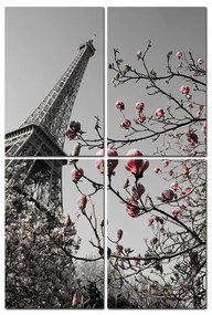 Obraz na plátně - Eiffelova věž v jarním období - obdélník 734ČD (90x60 cm)
