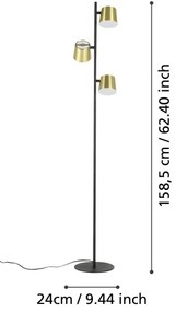 Eglo 39987 - LED Stojací lampa ALTAMIRA 3xGU10/4,6W/230V 3000K zlatá