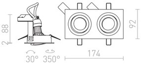 RED - Design Rendl - R12713- Podhledové svítidlo PASADENA 2xGU10/50W/230V
